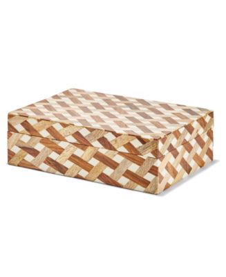 Two's Company Wooden Weave Box - Macy's