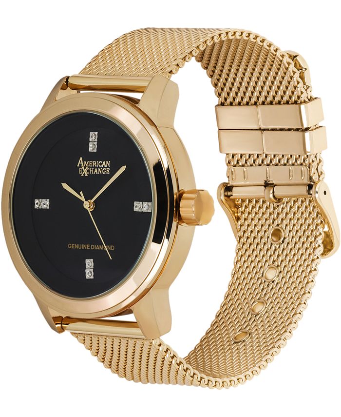 American Exchange Men's Genuine Diamond Collection Watch, 44mm - Macy's