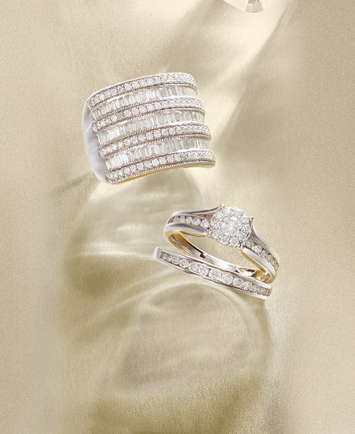Macy's Diamond Bridal Channel Set (1 ct. t.w.) in 14k White, Yellow or ...