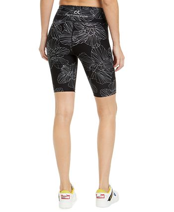 Calvin Klein Floral-Print High-Waist Bike Shorts - Macy's