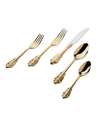 Godinger 18/10 Baroque Gold 20-PC Flatware Set, Service for 4 - Macy's