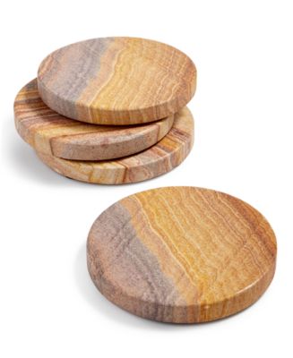 CLOSEOUT! Hotel Collection Sandstone Coasters, Set of 4, Created for ...