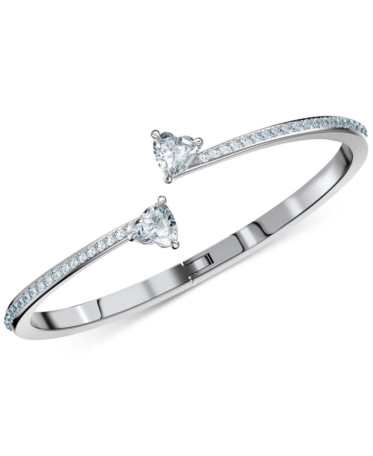 Click here for Swarovski Silver-Tone Crystal Heart Bangle Bracele... prices
