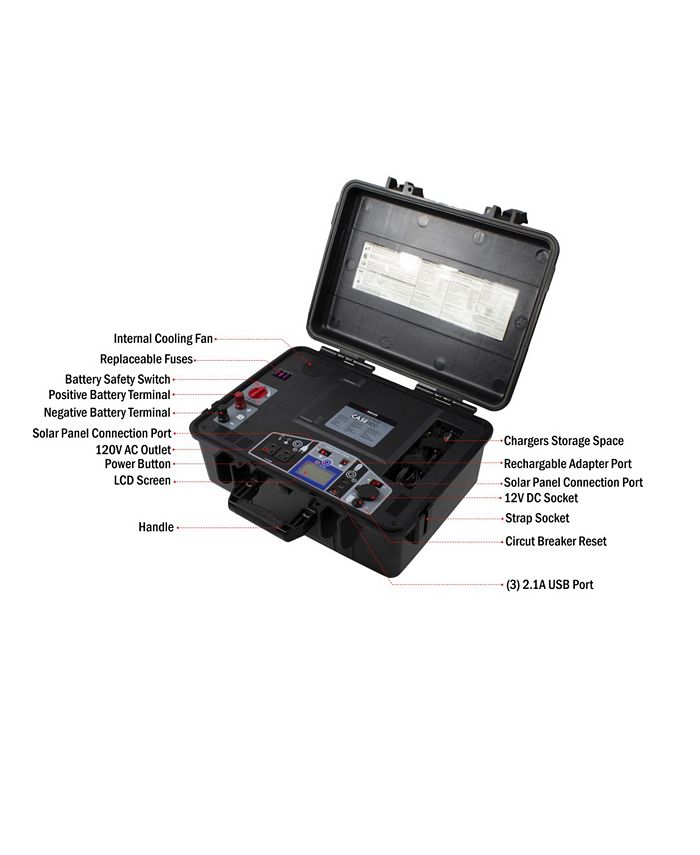 Wagan Tech Wagan Solar Power Case with 800 Watt Power Inverter with 60 ...