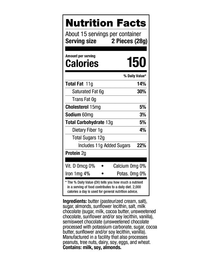 Enstrom Candies 15 Ounce Milk and Dark Chocolate Almond Toffee Petites ...