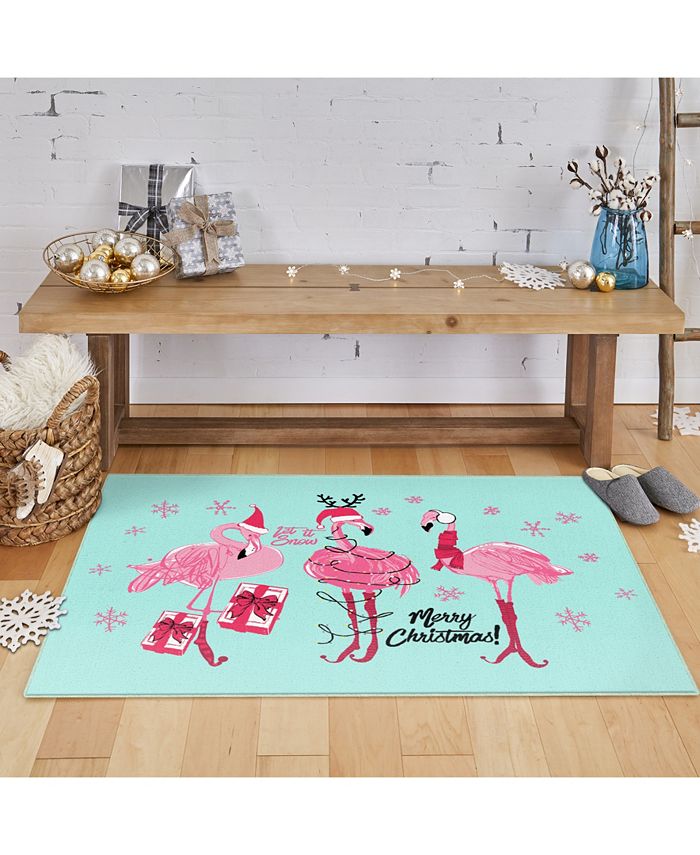 Mohawk Flamingo Snowflakes Accent Rug, 24" x 40" - Macy's