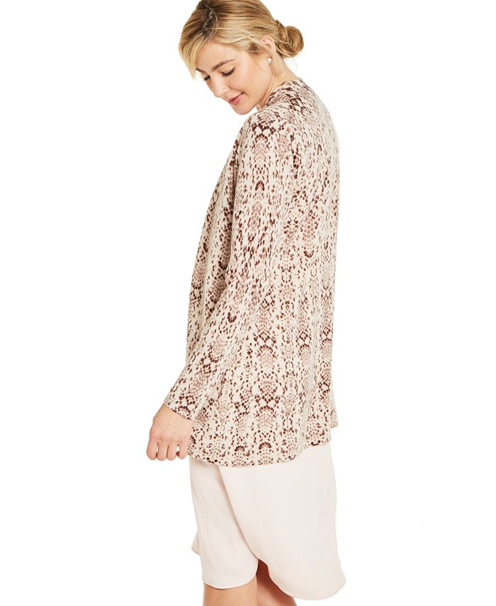 Charter Club Snake-Print Cashmere Cardigan, Created for Macy's - Macy's