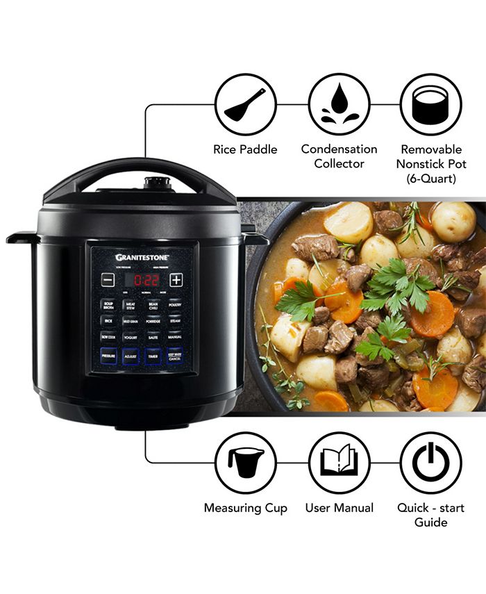 Granite Stone Diamond 6-Qt. Triple Layer Titanium Coating Multi Cooker ...