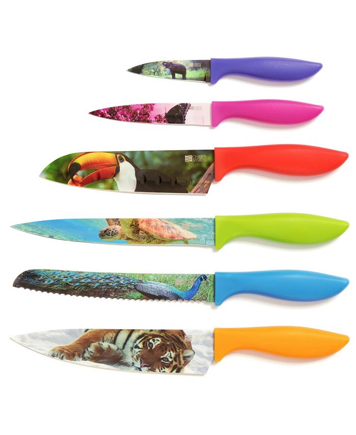 Chef's Vision Wildlife Series 6-Piece Knife Set - Macy's