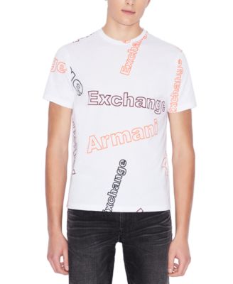 A|X Armani Exchange Short Sleeve Allover Logo Print T-Shirt - Macy's