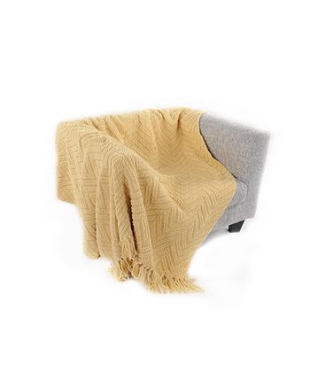 Battilo Knit Zig Zag Textured Woven Micro Chenille Throw & Reviews ...