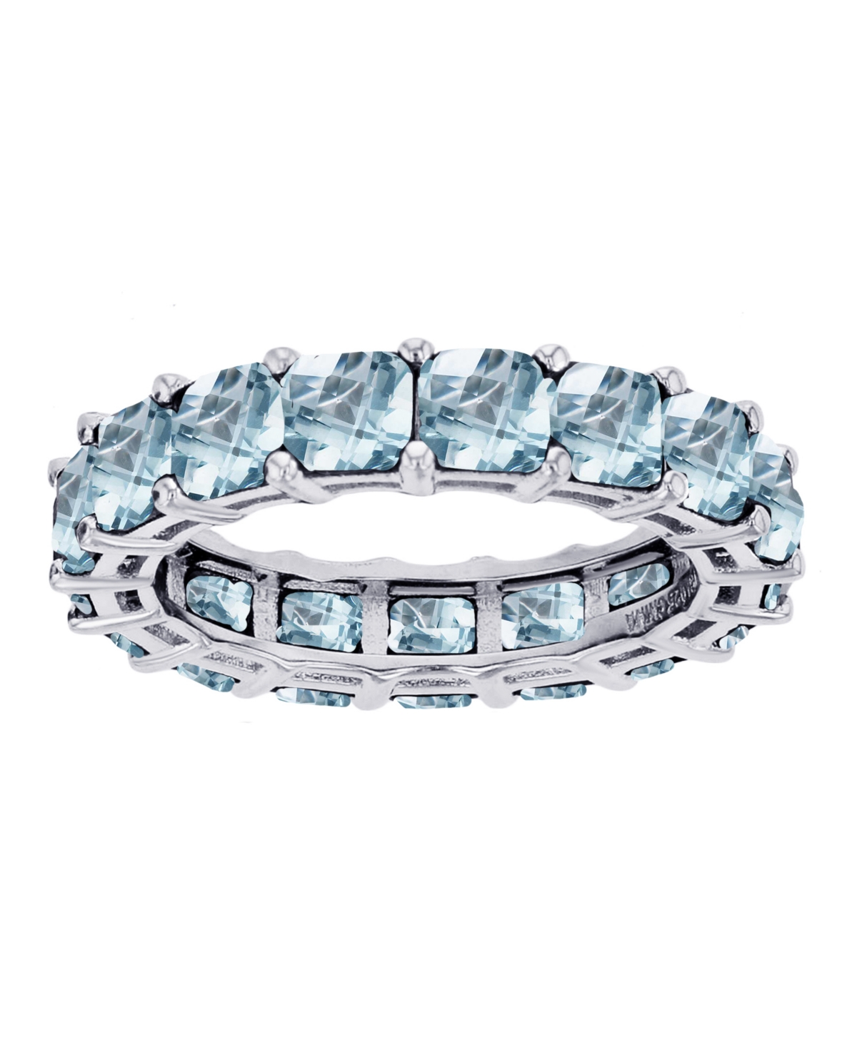 Click here for Lab Grown Light Blue Spinel Princess Cut Eternity... prices