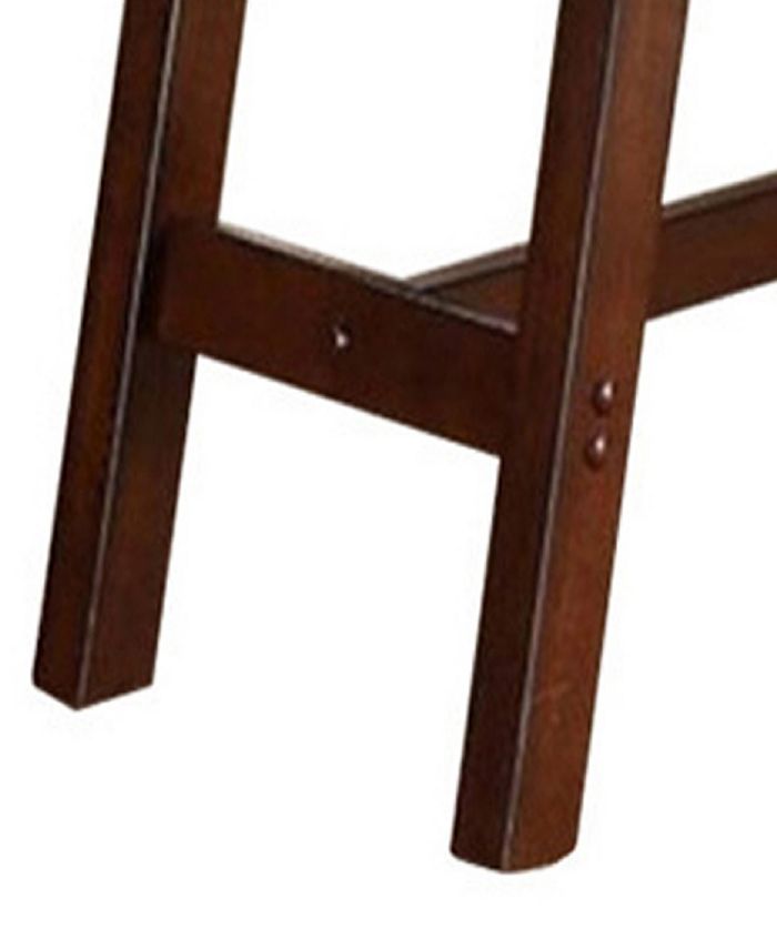 Benzara Rubber Wood Bench With Faux Leather Upholstery Large - Macy's