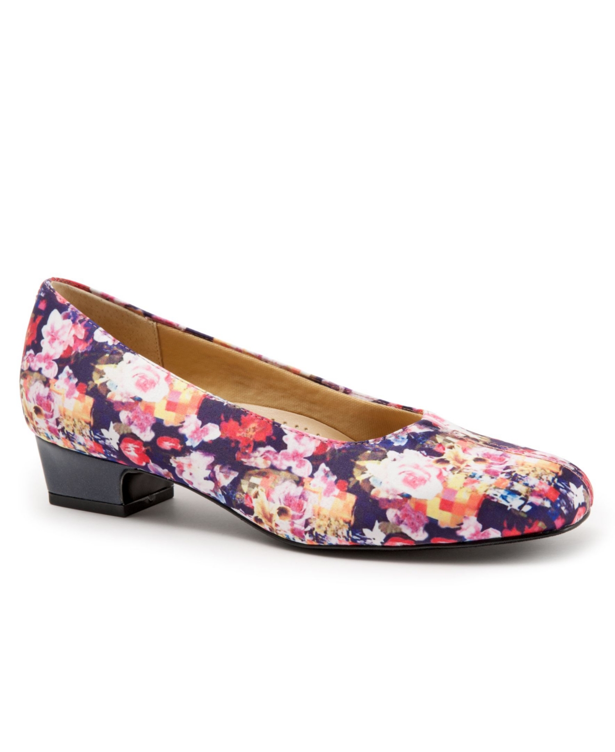 Click here for Doris Pump - Wash floral micro suede prices