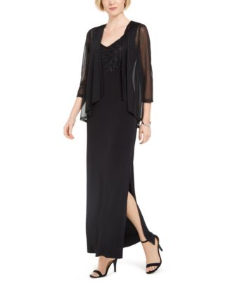 Connected Attached-Jacket Embellished Gown - Macy's