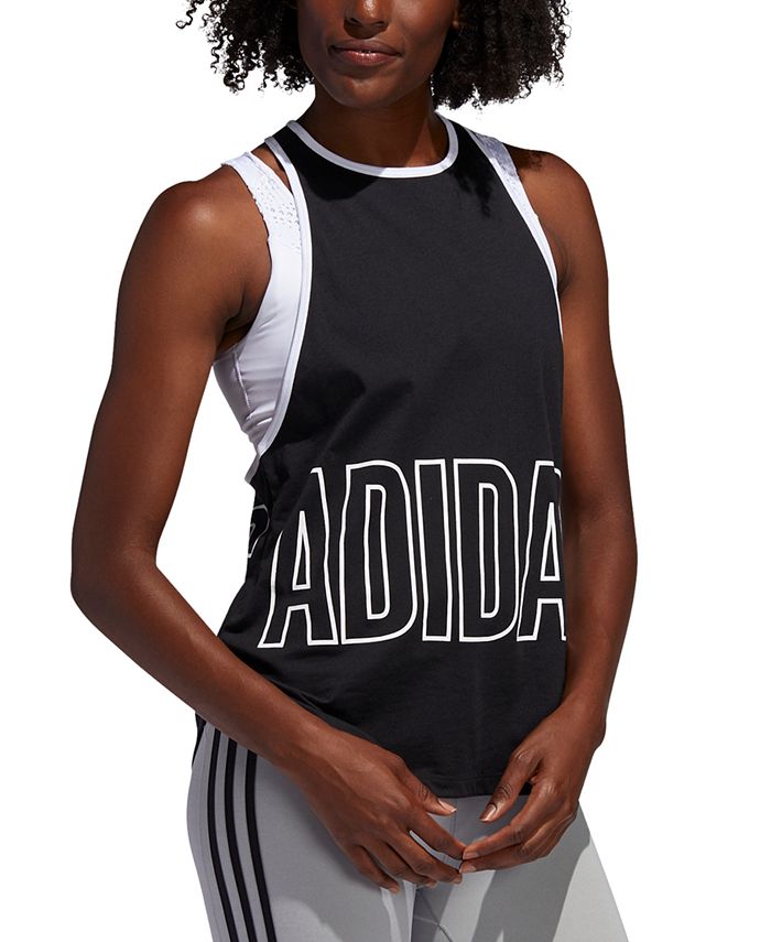 adidas Women's Alphaskin Logo Racerback Tank Top - Macy's