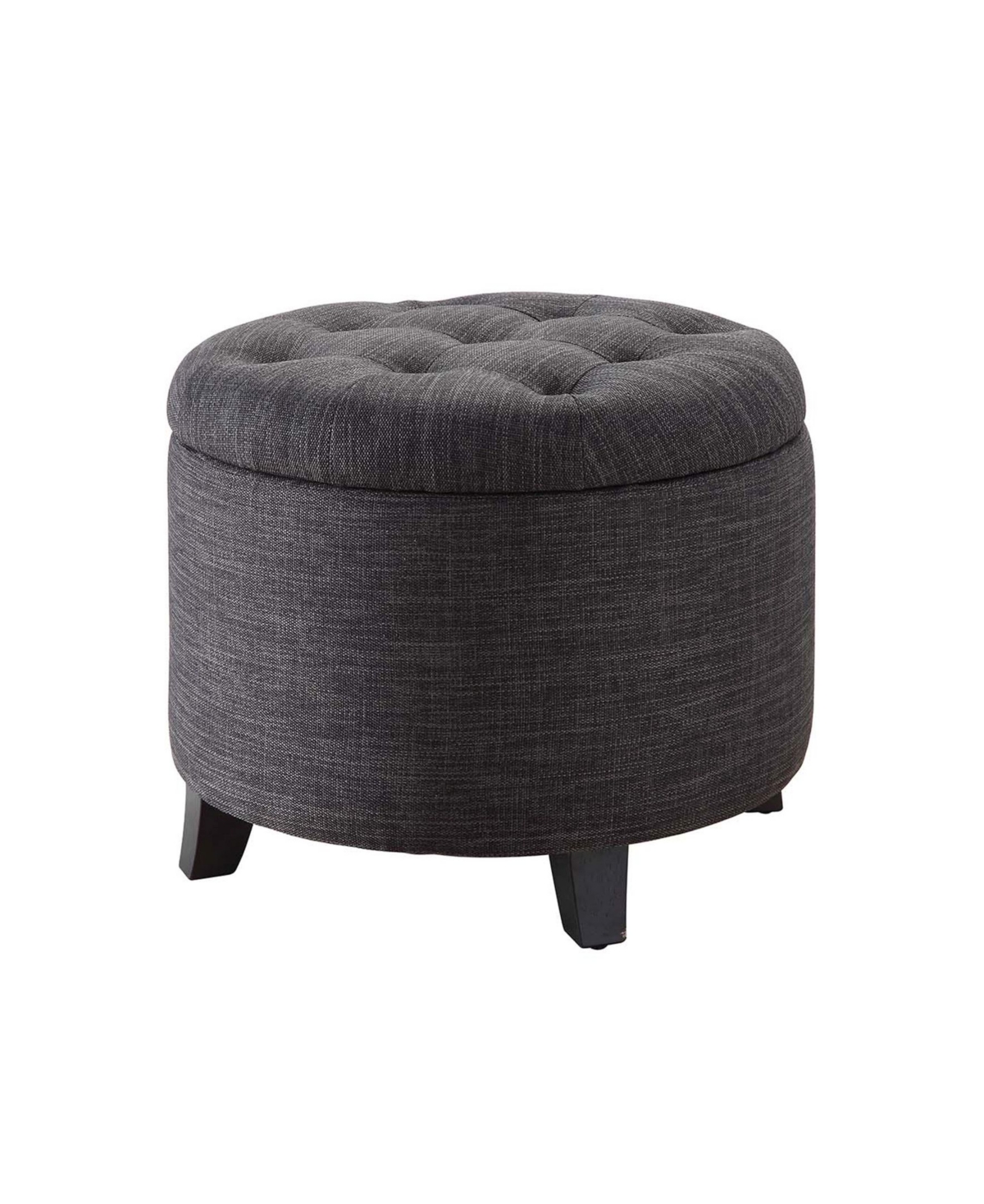 Convenience Concepts Designs4Comfort Round Ottoman - Dark Gray