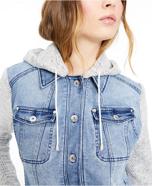INC International Concepts INC Layered-Look Denim Hoodie Jacket ...