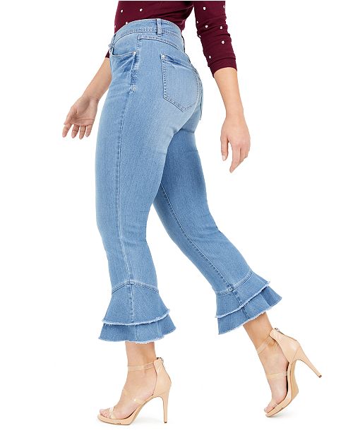 INC International Concepts INC Double-Ruffle Hem Curvy Ankle Jeans ...