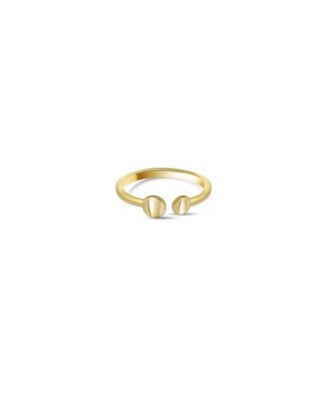 Double Disc Open Ring in 18k Yellow Gold over Sterling Silver or ...