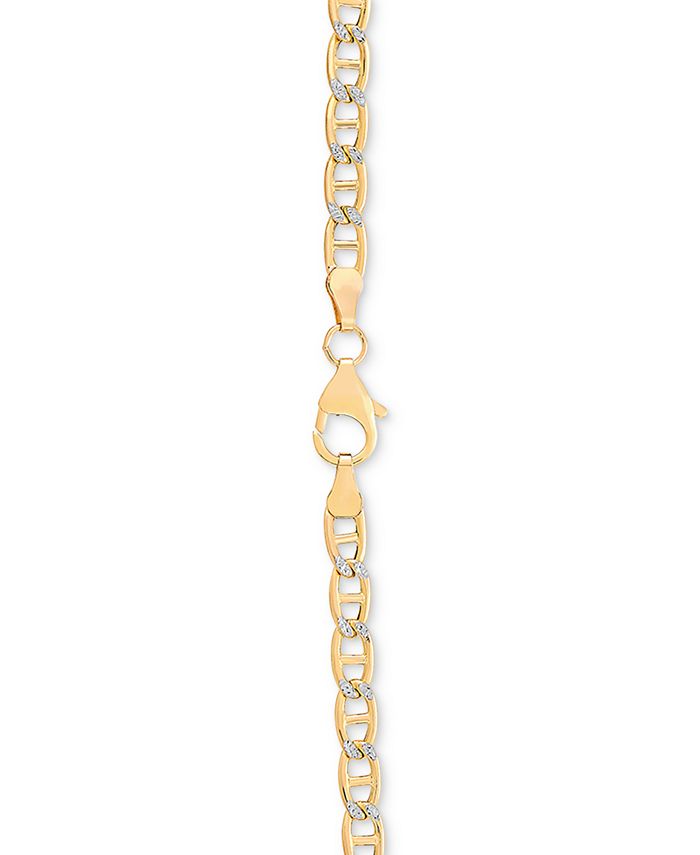 Italian Gold Two-Tone Mariner Link 24" Chain Necklace - Macy's