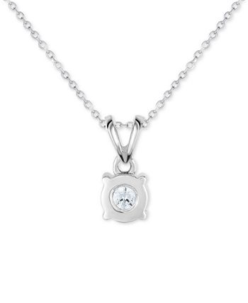 TruMiracle Diamond 18" Pendant Necklace (1/2 ct. t.w.) in 14k White ...