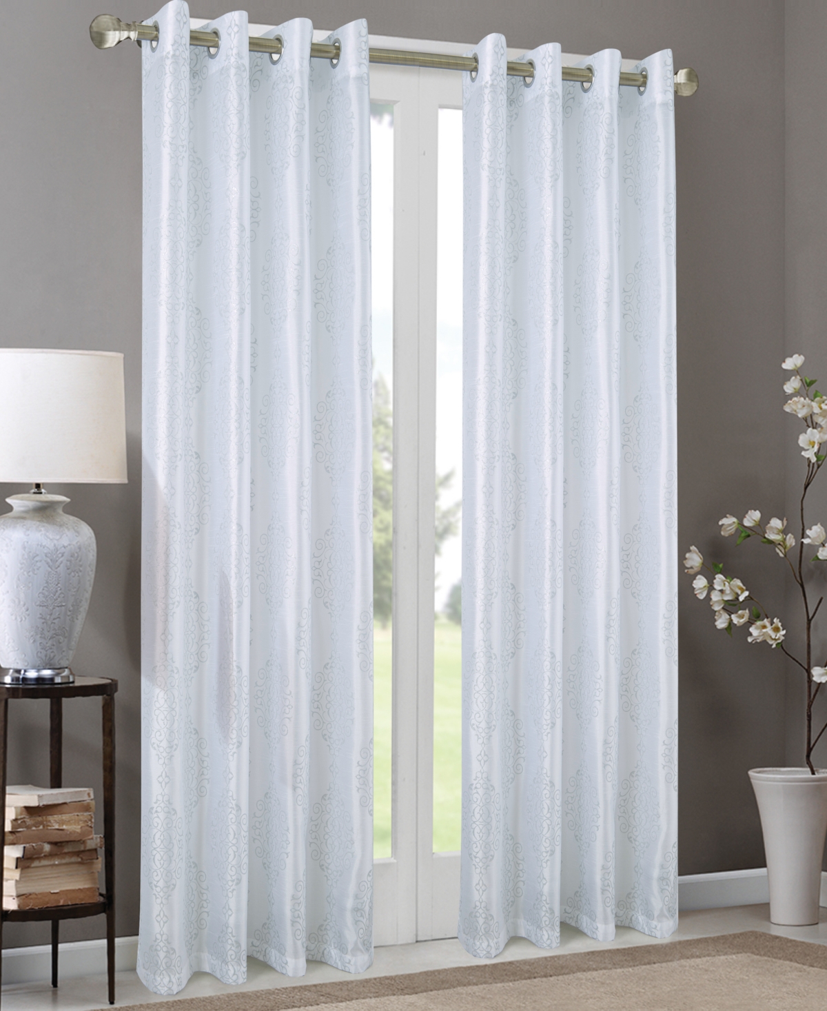 Click here for Olivia Gray Riverside Metallic Faux Silk Grommet C... prices