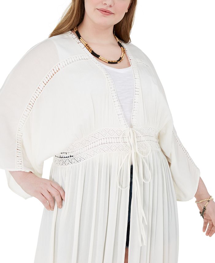 Band of Gypsies Trendy Plus Size Maxi Duster Jacket - Macy's