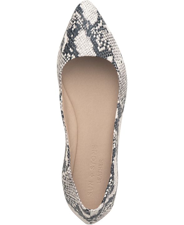 Sun + Stone Jilly Pointed-Toe Flats, Created for Macy's & Reviews ...