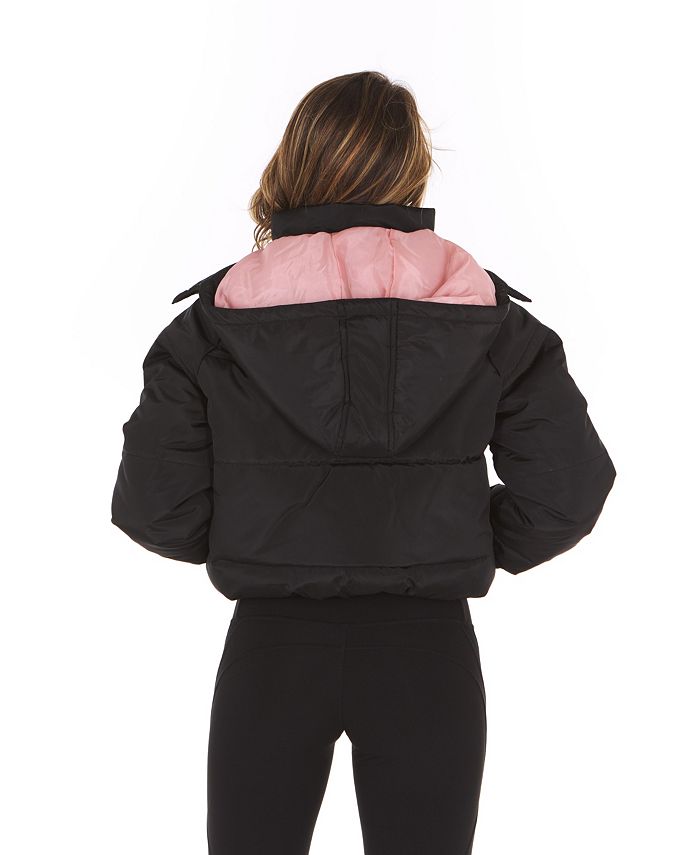 Therapy Women's Contrast Lining Hooded Puffer Coat - Macy's