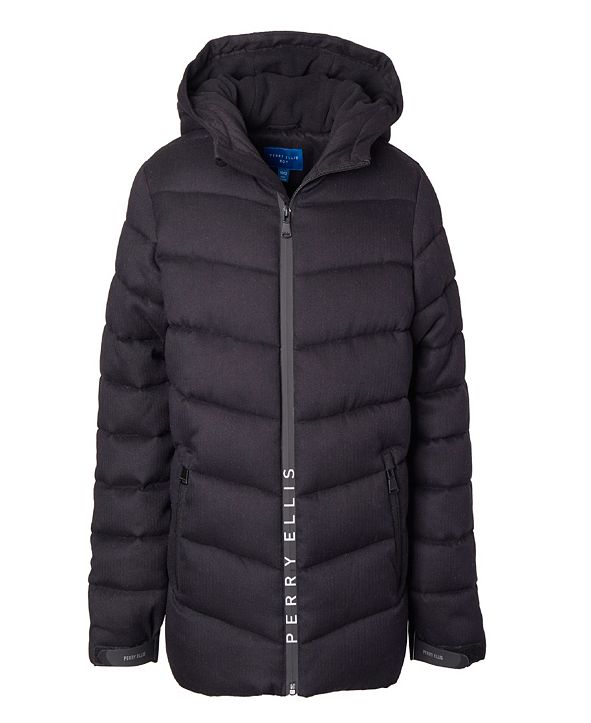 Perry Ellis Little Boys Yarn Dye Quilted Parka & Reviews - Coats ...