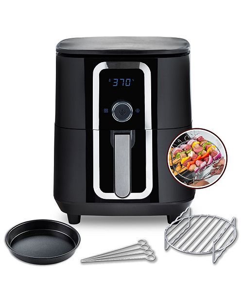 Aria 7Qt Teflon-Free Ceramic Family-Size Air Fryer with 2-Tier ...