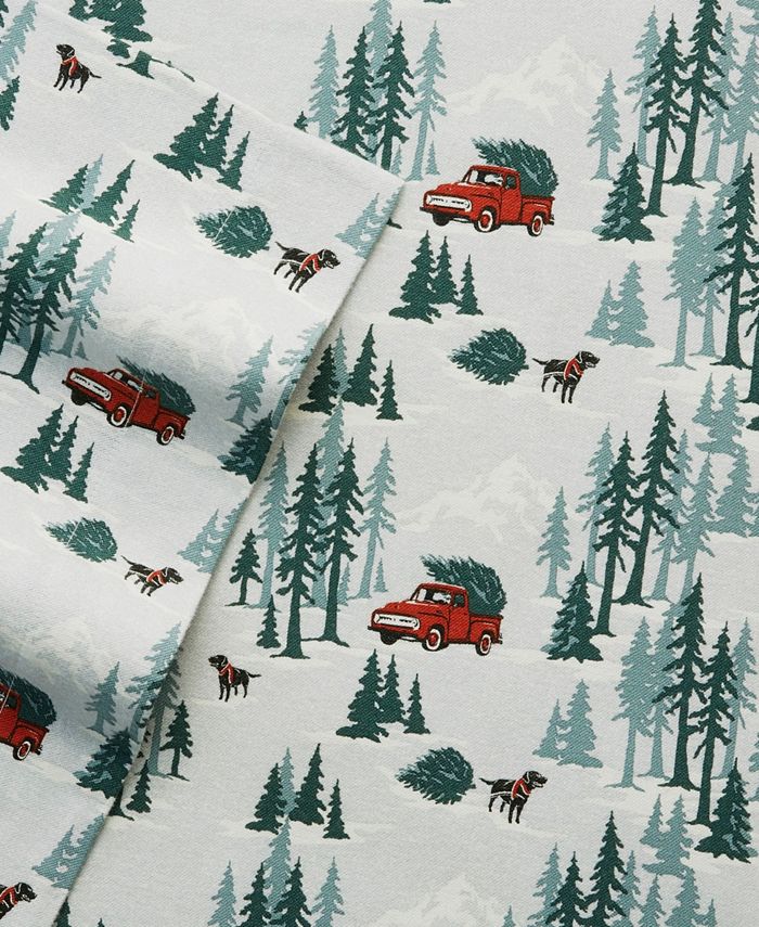 Eddie Bauer Tree Farm Cotton Flannel 4-Piece Queen Sheet Set - Macy's