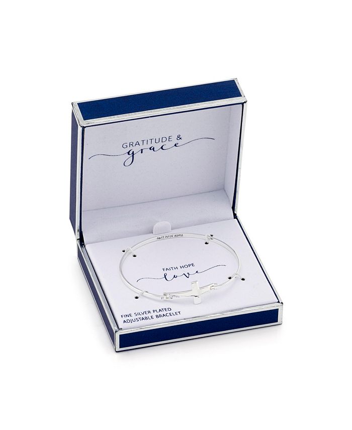 Unwritten Gratitude & Grace "Faith Hope Love" Sideways Cross Bangle ...