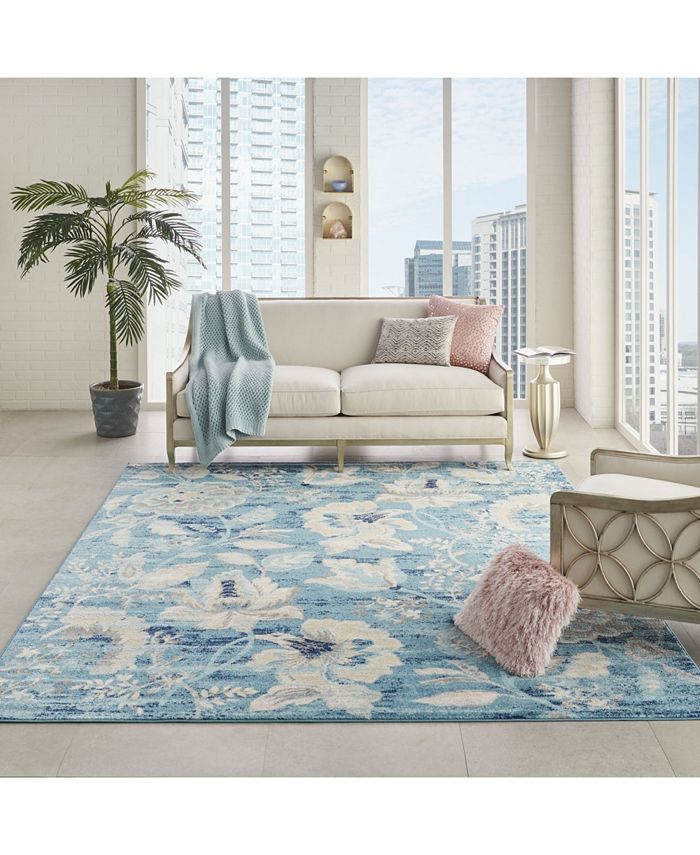 Long Street Looms Peace PEA02 Turquoise 8'10" x 11'10" Area Rug - Macy's