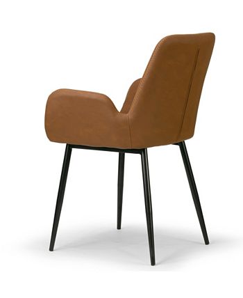 Glamour Home Set of 2 Alrik Arm Chair with Zigzag Stitching and Steel ...