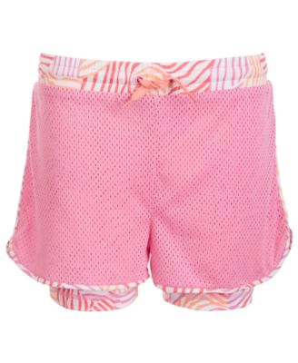 Ideology Big Girls Mesh Layered-Look Shorts, Created for Macy's - Macy's