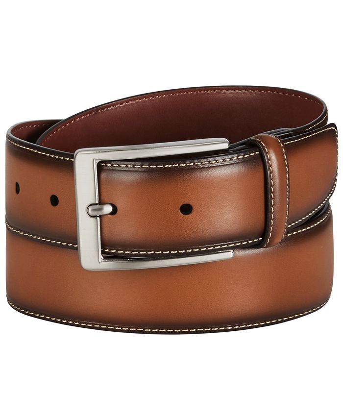 Perry Ellis Portfolio Perry Ellis Men's Burnished Leather Belt - Macy's