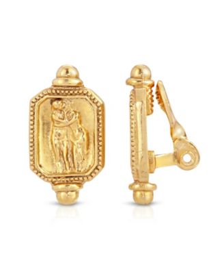 2028 Gold Tone Adoration Clip Earrings Gold