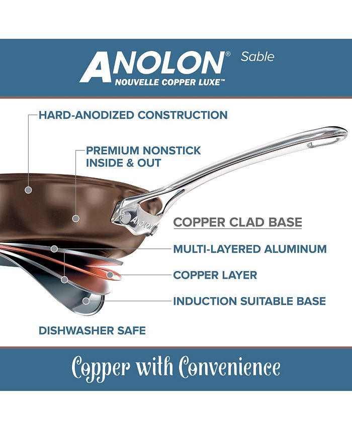 Anolon Nouvelle Copper Luxe Sable Hard-Anodized Non-Stick Stir Fry Pan ...