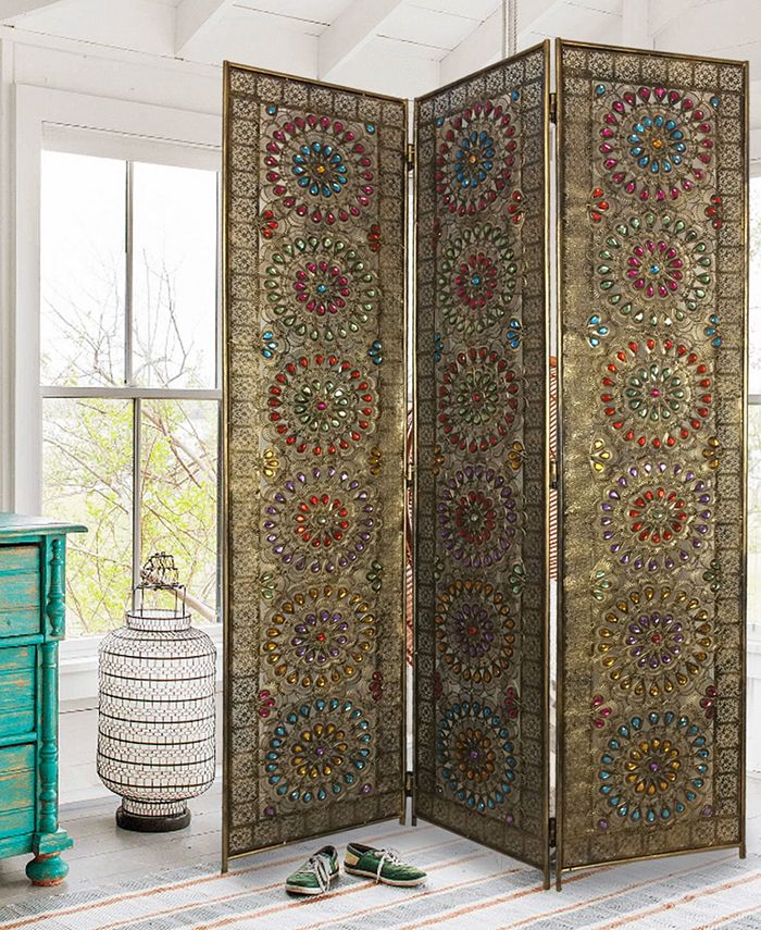 Screen Gems Tiffany 3 Panel 3 Panel Beaded Metal Mosaic Screen - Macy's
