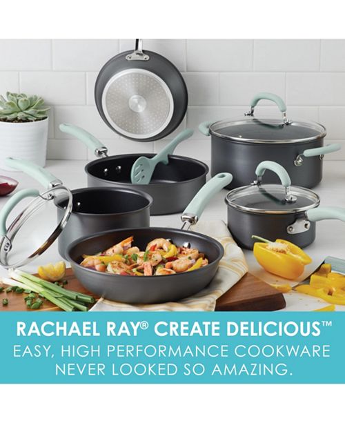 Rachael Ray Create Delicious Hard Anodized Aluminum 11 Pc Nonstick