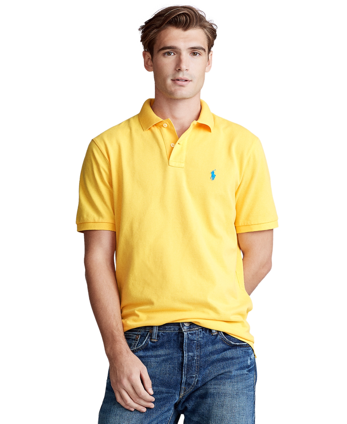 Click here for Polo Ralph Lauren Mens Custom Slim Fit Mesh Polo -... prices