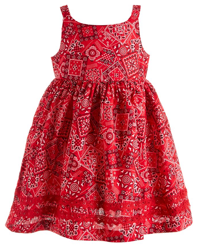 Blueberi Boulevard Baby Girls Red Handkerchief Dress - Macy's