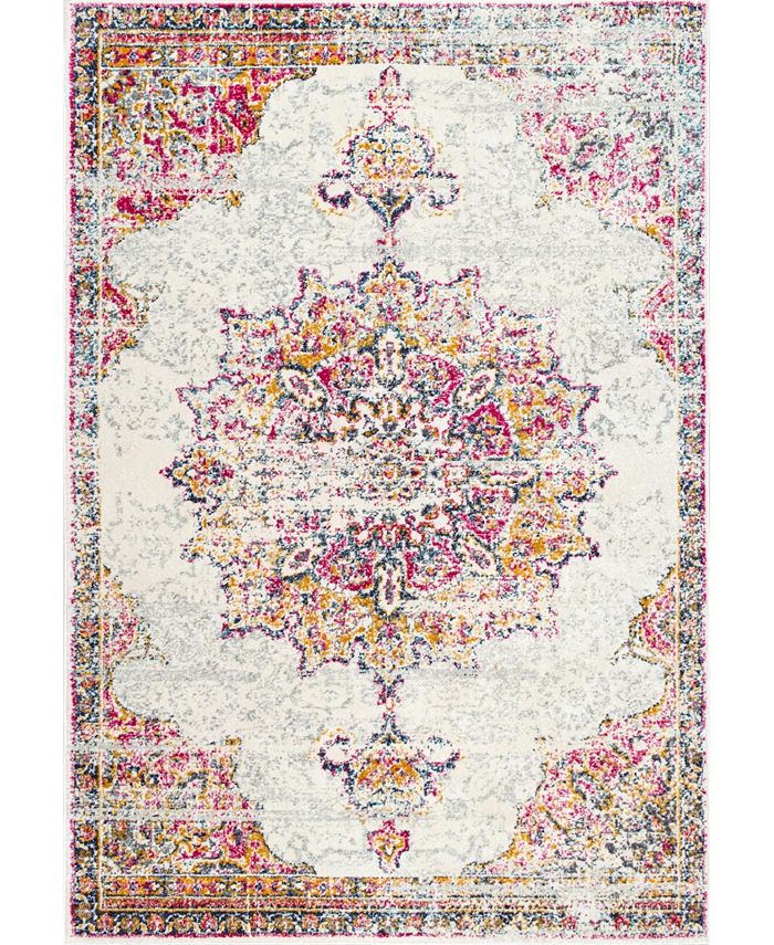 nuLoom Bodrum Vintage-Inspired Medallion Leola Pink 6'7" x 9' Area Rug ...