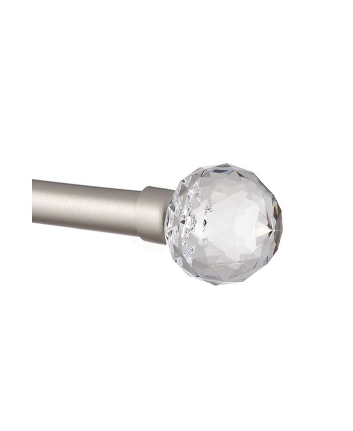 Exclusive Home Crystal Ball 1" Curtain Rod and Coordinating Finial Set ...