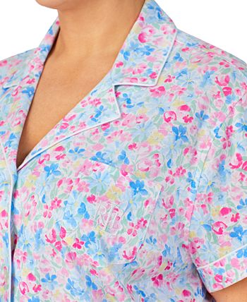 Lauren Ralph Lauren Plus Size Printed Cotton Bermuda Short Pajama Set ...