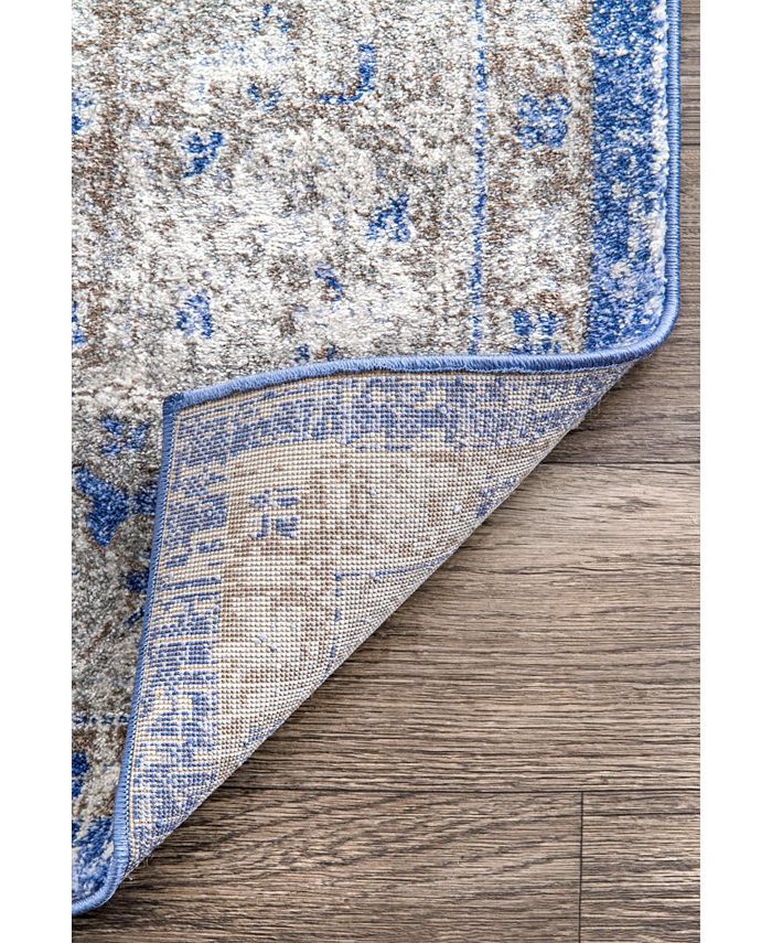 nuLoom Amber Jaclyn Medallion Vintage-Inspired Blue 8' x 10' Area Rug ...