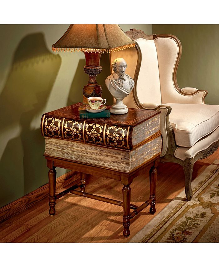 Design Toscano Stacked Books of Shakespeare Wooden Book Side Table - Macy's
