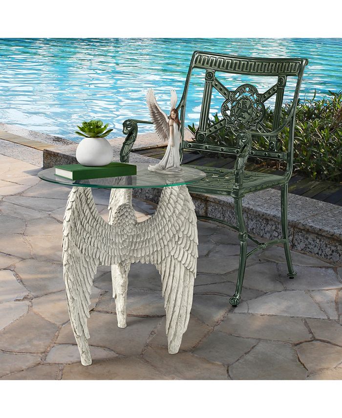 Design Toscano Angel Wings at our Feet Glass-Topped Sculptural Table ...